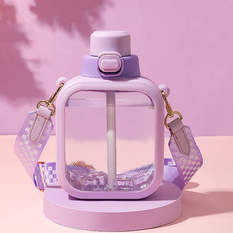Plastic Straw Water Bottle With Shoulder Strap - Water Bottle Manufacturer