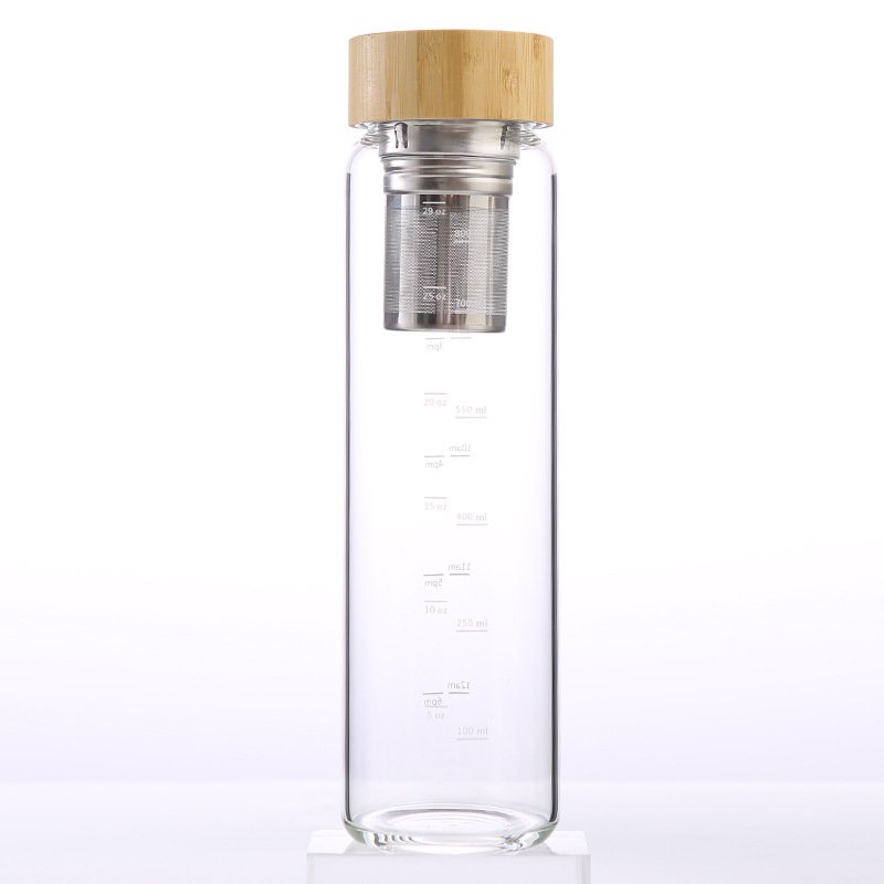 Bamboo Lid Glass Water Bottle With Sleeve - Water Bottle Manufacturer