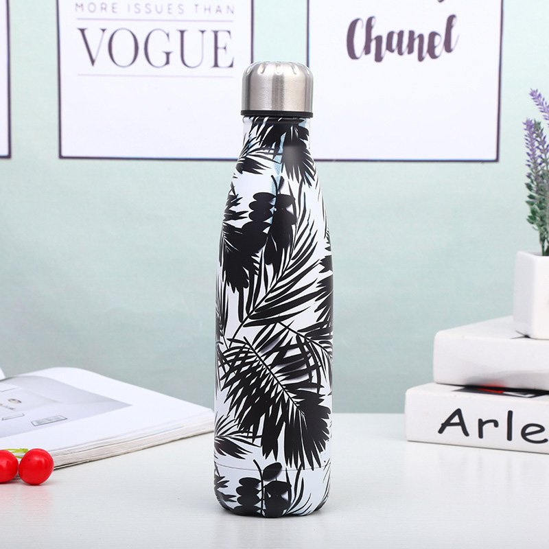 Leaf Print Stainless Steel Coke Water Bottle - Water Bottle Manufacturer
